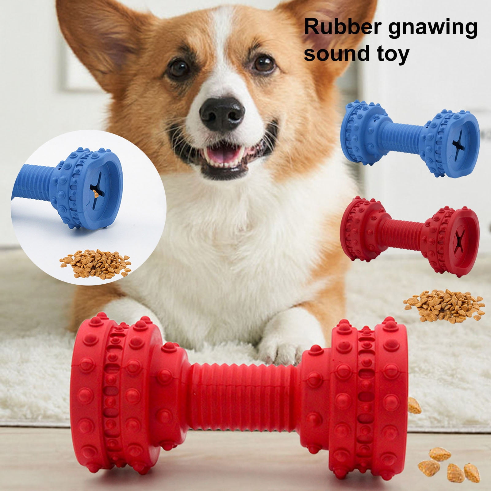 solautey Pet Toy Leaning Tower Rattle Built-in Sound Food Dispensing ...