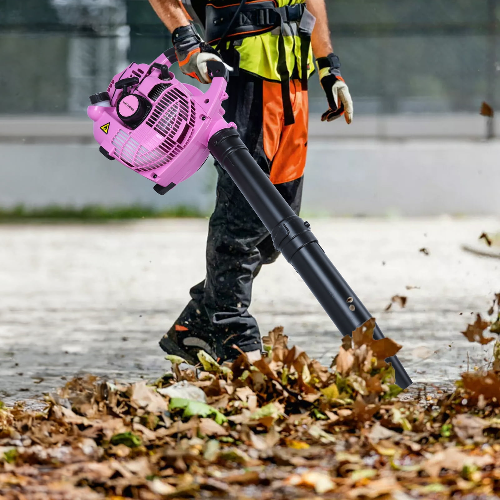 solautey Pink Handheld Leaf Blower, 2-Stroke Gas Powered Leaf Blower ...