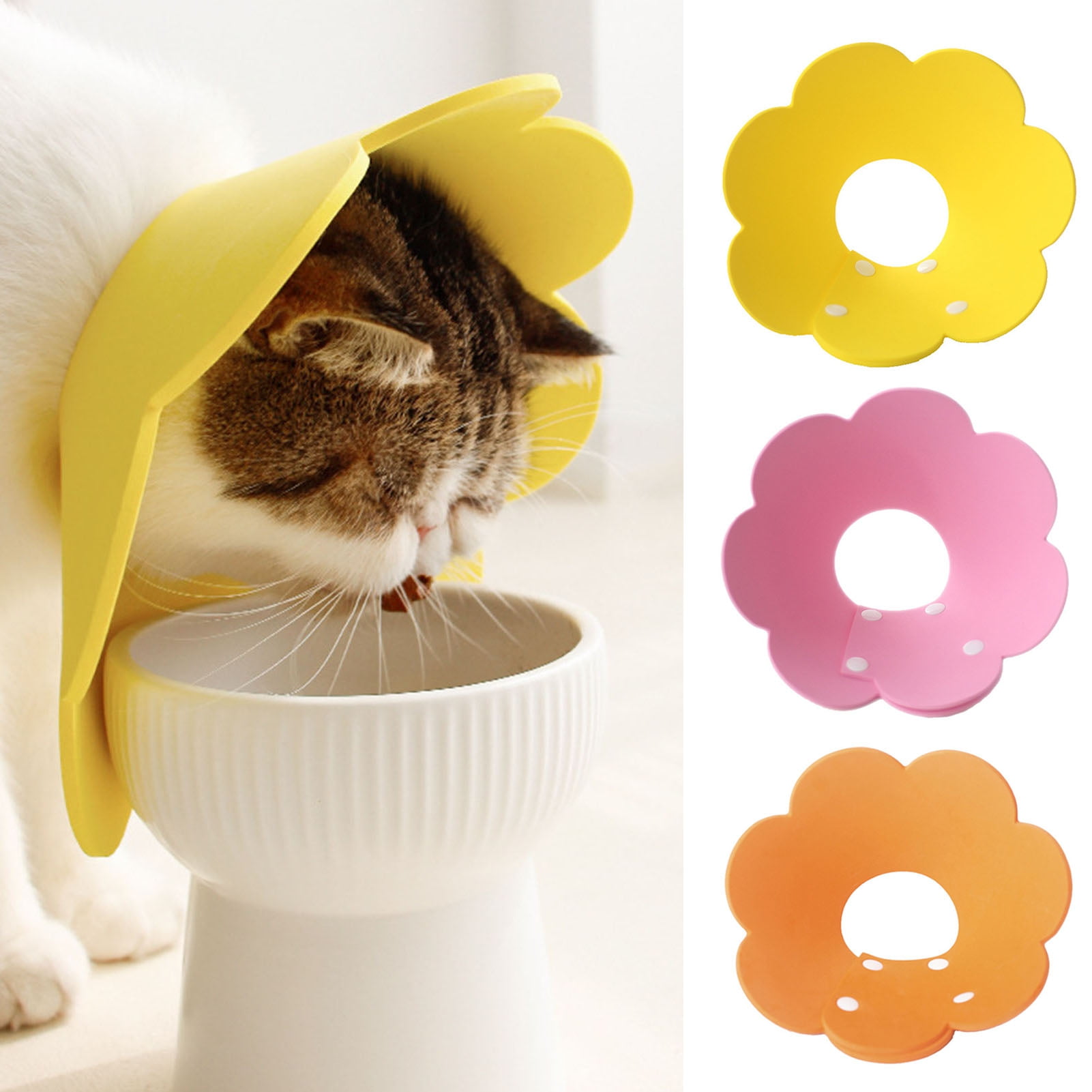 solautey Protective Collar Flower Design Anti-lick EVA Cat Protective ...