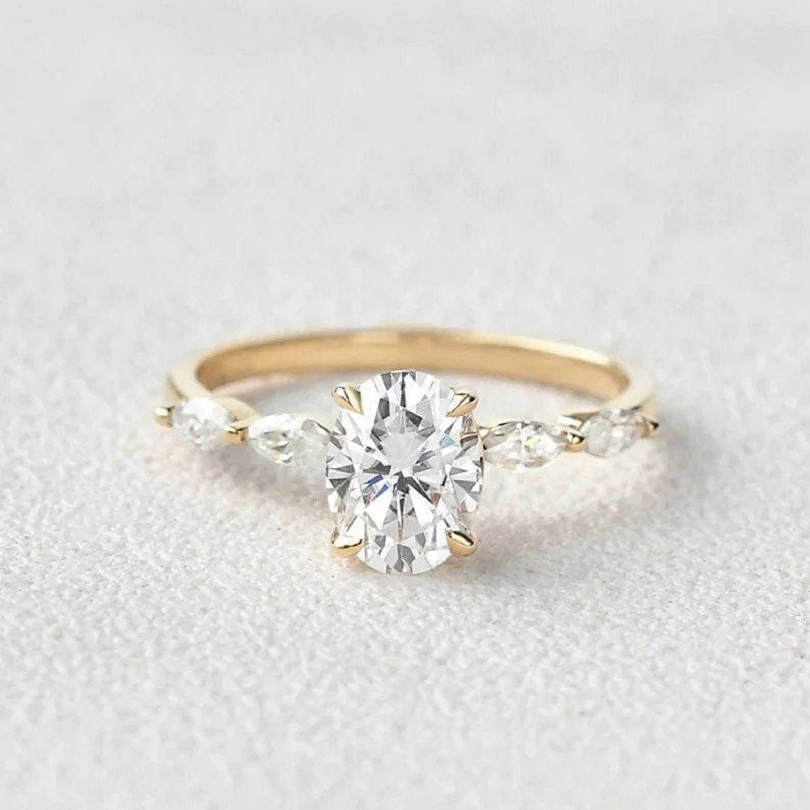 solitaire jewels 1.3CT Dainty Oval Moissanite Solitaire Engagement Ring ...