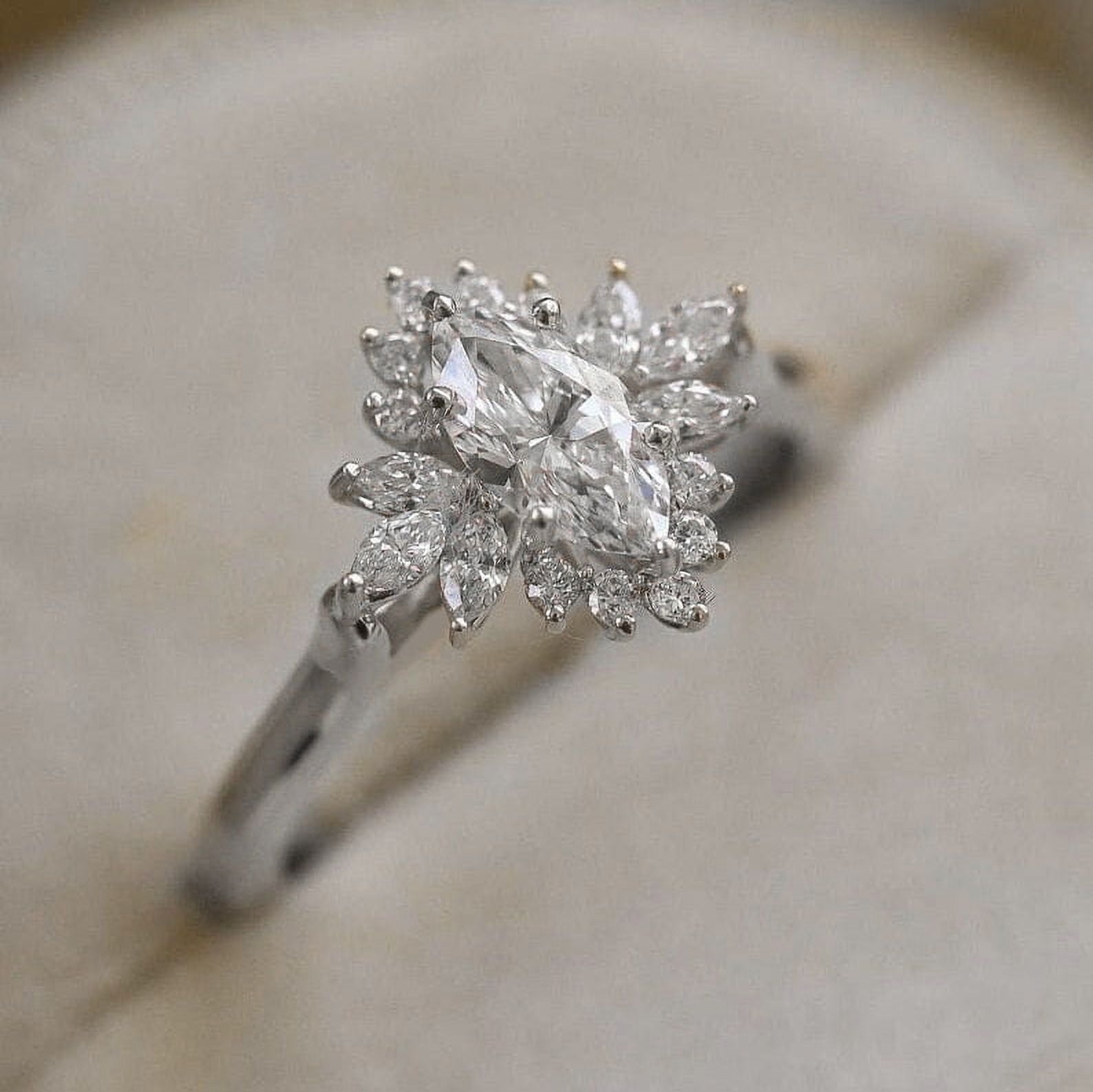 solitaire jewels 1CT Marquise Moissanit Art Deco Engagement Ring For ...
