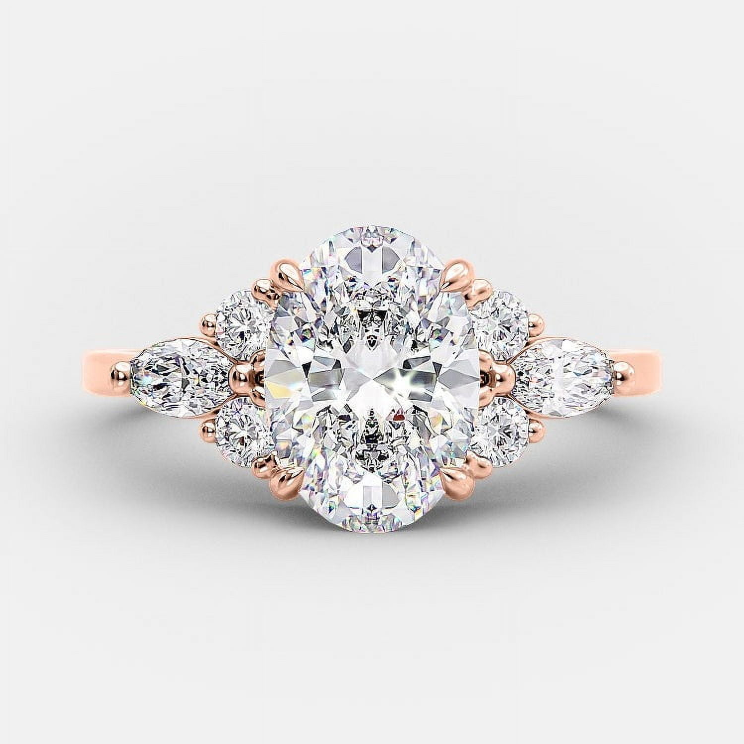 solitaire jewels 3CT Muse setting Oval Moissanite Engagement Ring For ...