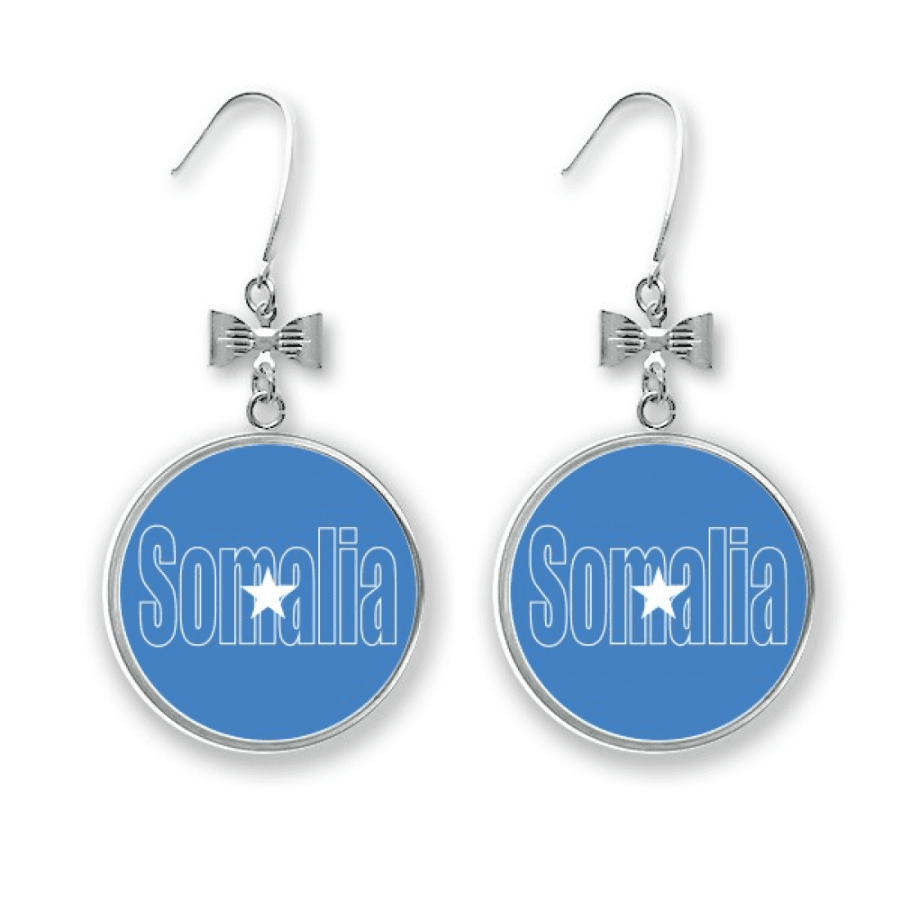 somalia country flag name bow earrings drop stud pierced hook - Walmart.com