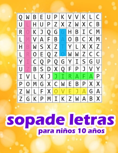 sopa de letras para niños 10 años: Juegos Educativo - -Para las vacaciones o el tiempo libre ...