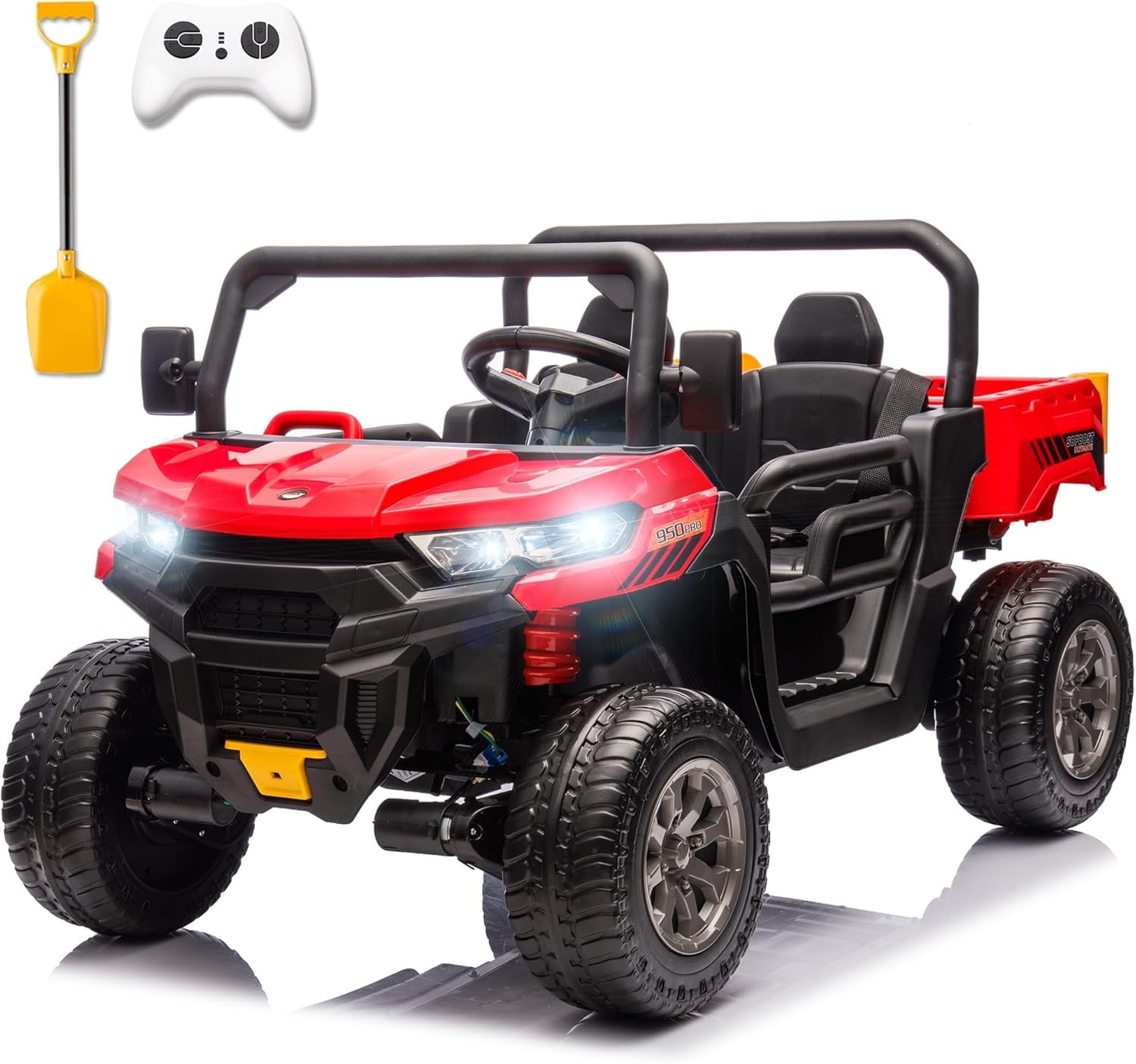 sopbost 24V Kids UTV 2 Seater Ride On Dump Truck with EVA Tires Wheels ...