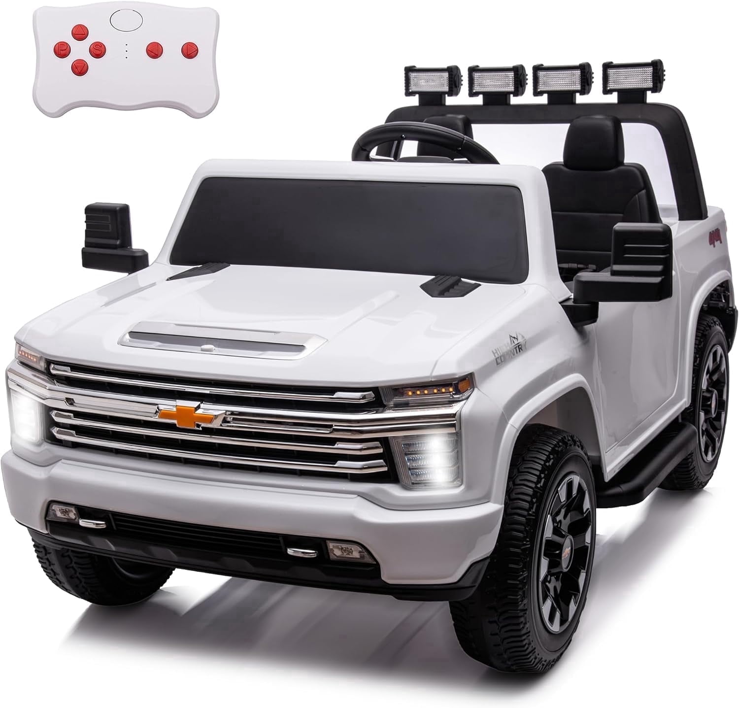 sopbost Licensed Chevy Silverado 2 Seater 24V Kids Electric Ride-On Toy ...