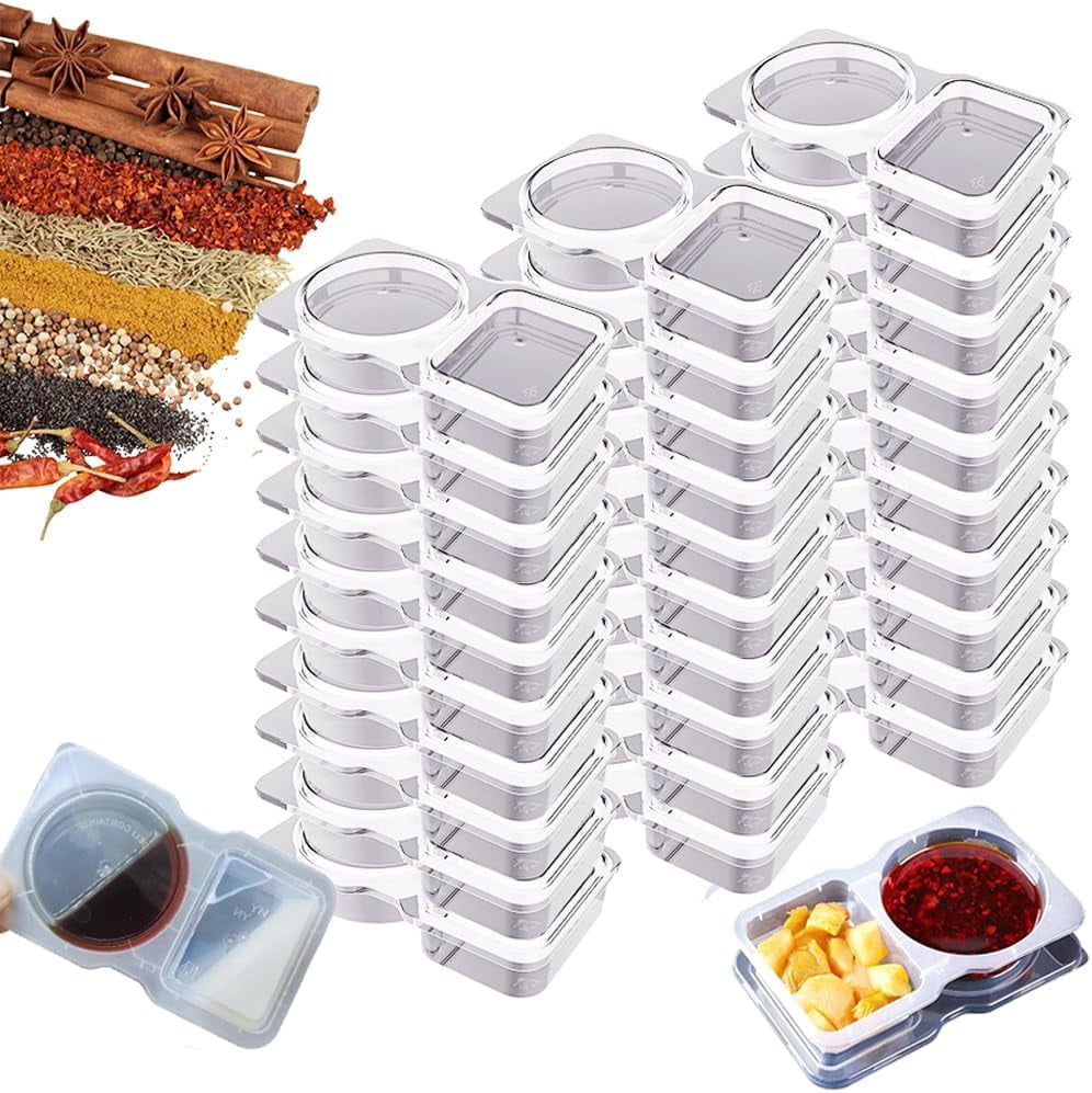soputry Double Compartment Snack Containers, Reusable Snack Containers ...