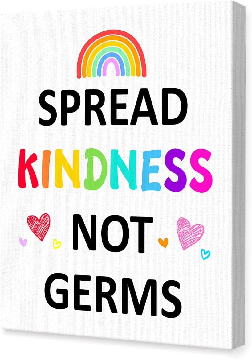 sotiu Mental Health Canvas Wall Art,Spread Kindness Not Germs Health ...