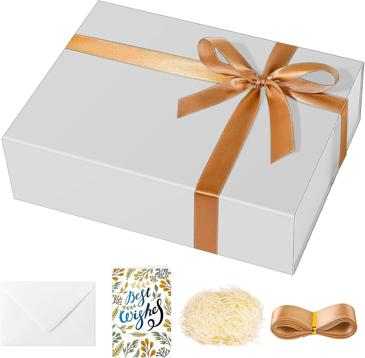 souloduce Beautiful & Sturdy Large Silver Gift Box Measuring 11 x 8.25 ...