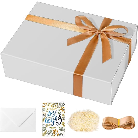 souloduce Beautiful & Sturdy Large Silver Gift Box Measuring 11 x 8.25 ...