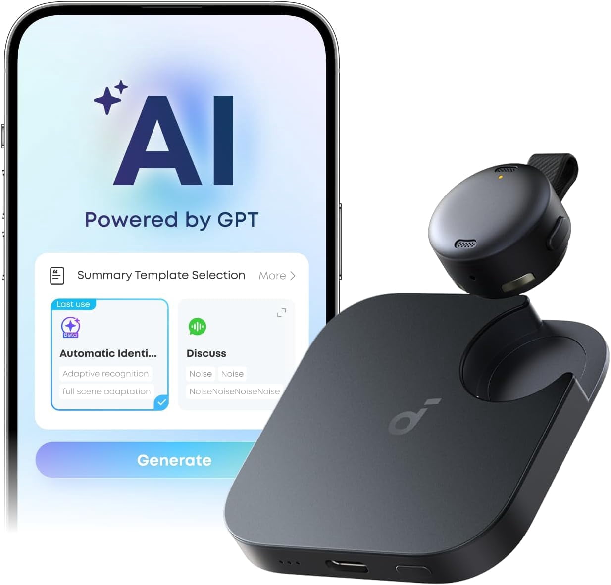 Soundcore Work AI Voice Recorder with Transcription & 6-Month Pro ...