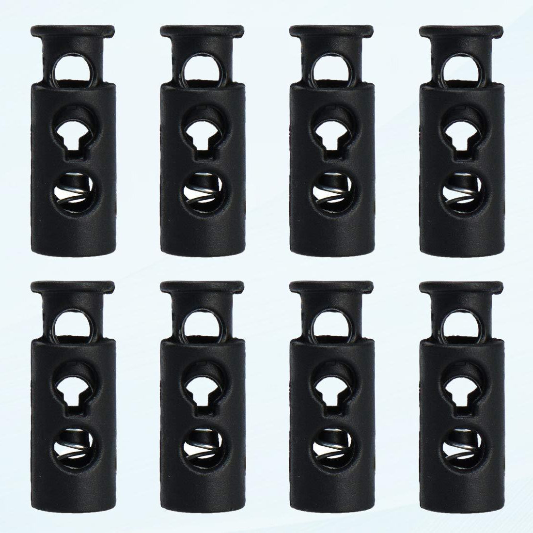source map 8pcs Cord Spring Lock Plastic End Stopper Double Holes Rope ...