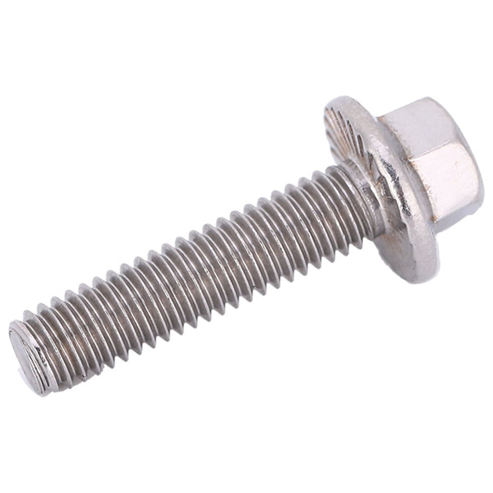 sourcing map M6x14mm Hex Flange Bolts, 10pcs 304 Stainless Steel Flange ...