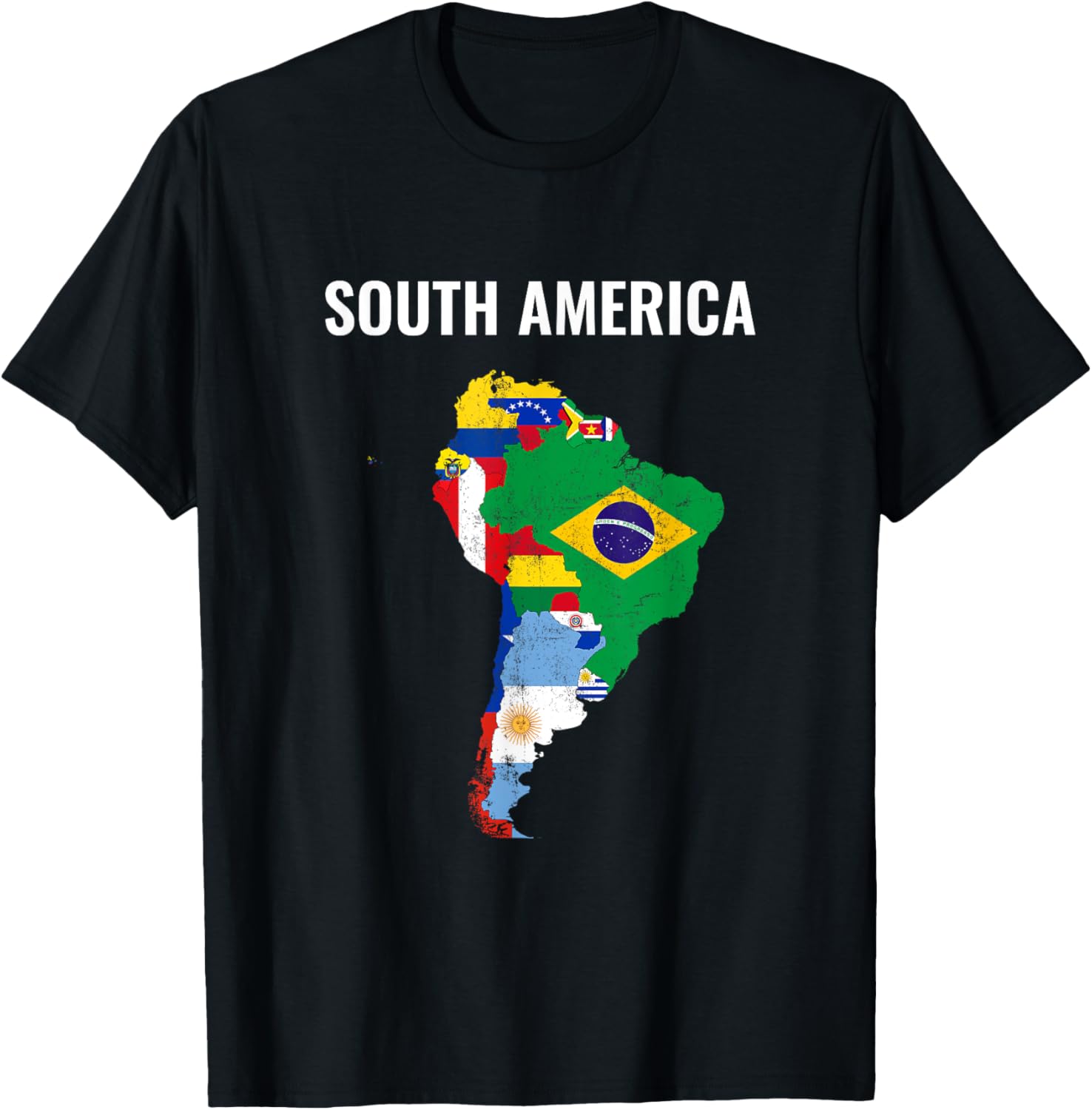 south america map, south america apparel T-Shirt - Walmart.com