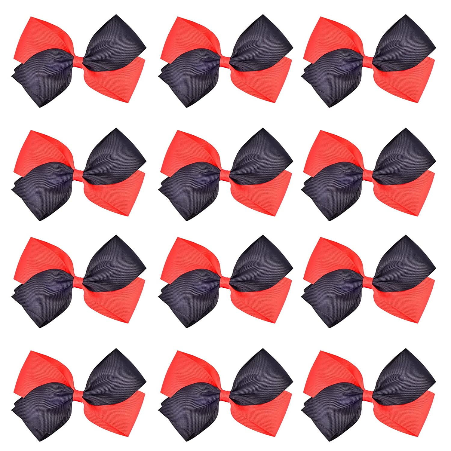 southwit 12 PCS 6" Hair Bows Two Tone Cheer Hair Bow Cheerleader ...