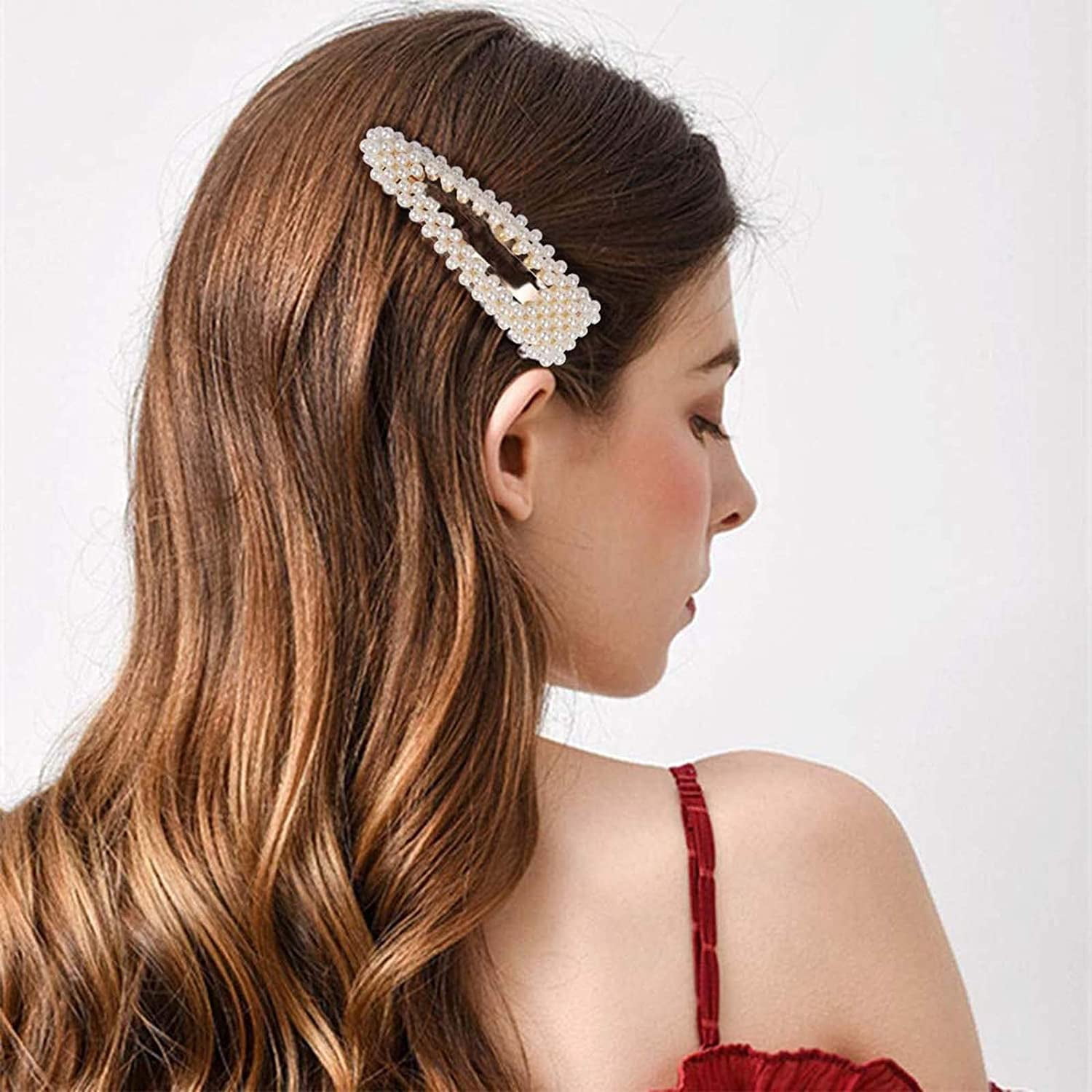 southwit Vintage Pearl Hair Clip Barrette Gold Pearl Hairpin Clip ...