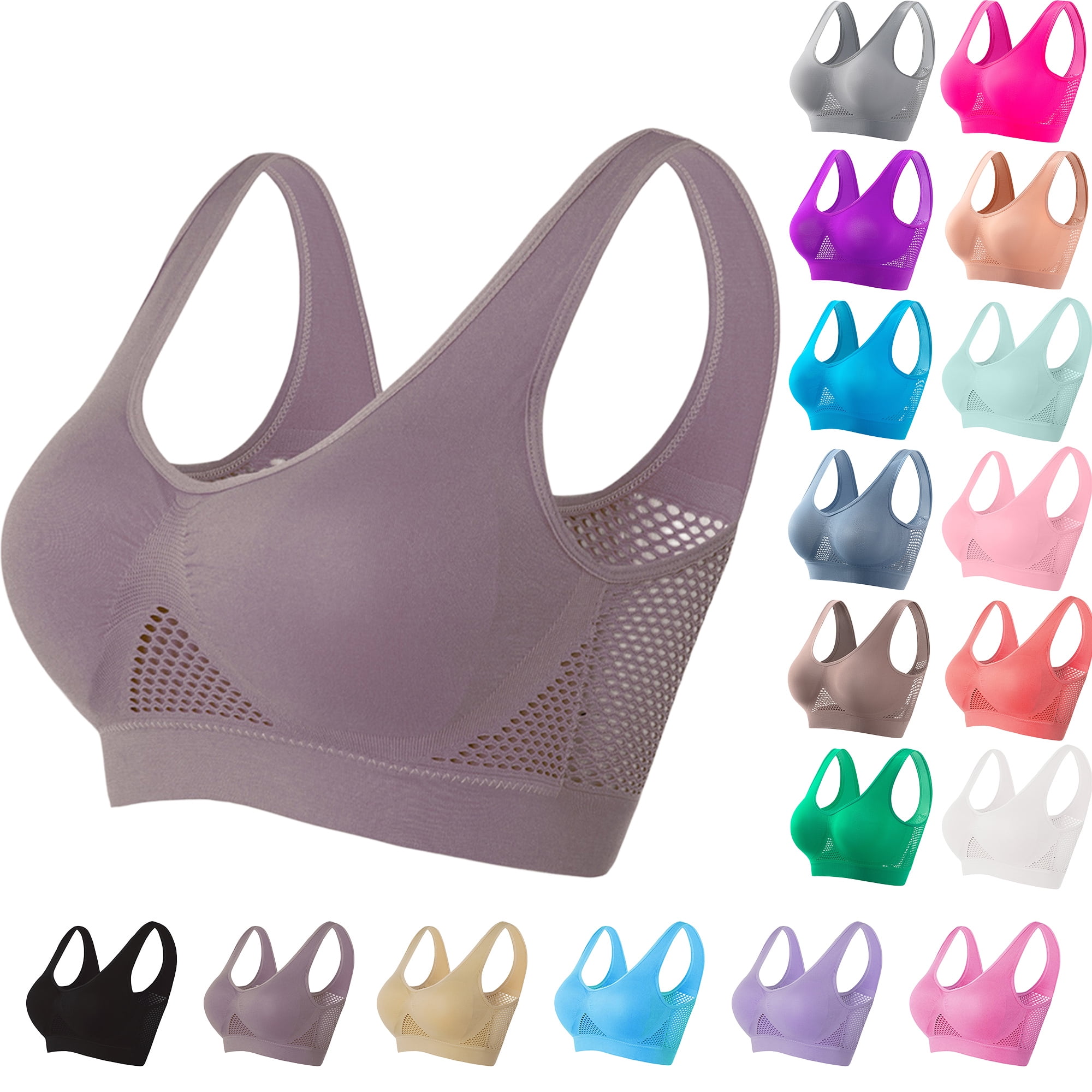 Womens Seamless Wireless Bras Sports High Support Sports Bra Wirefree ...