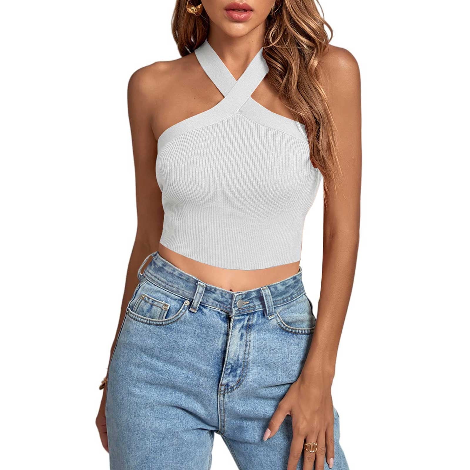 Women Plus Size Tank Tops Spring And Summer Strap Open Back Strap Tank ...