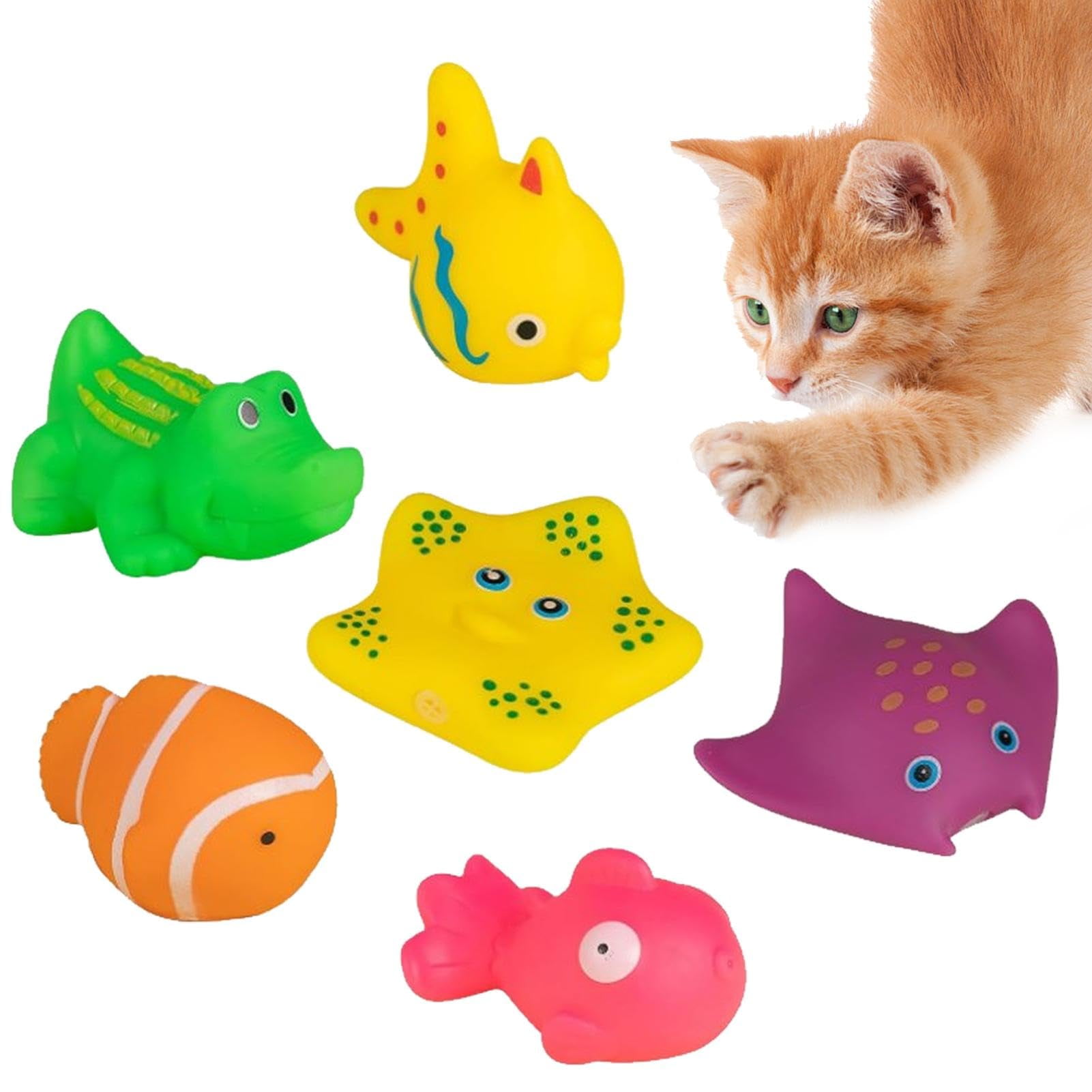 sovob Swimming Pool Cat Toy, 6 Cat Pool Toy With Fish Water Cat Toys ...