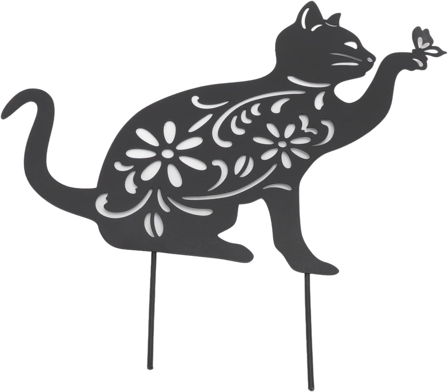 sovpo Garden Statue, Cat Statue, Iron Black Cat Statuette Cute Black ...