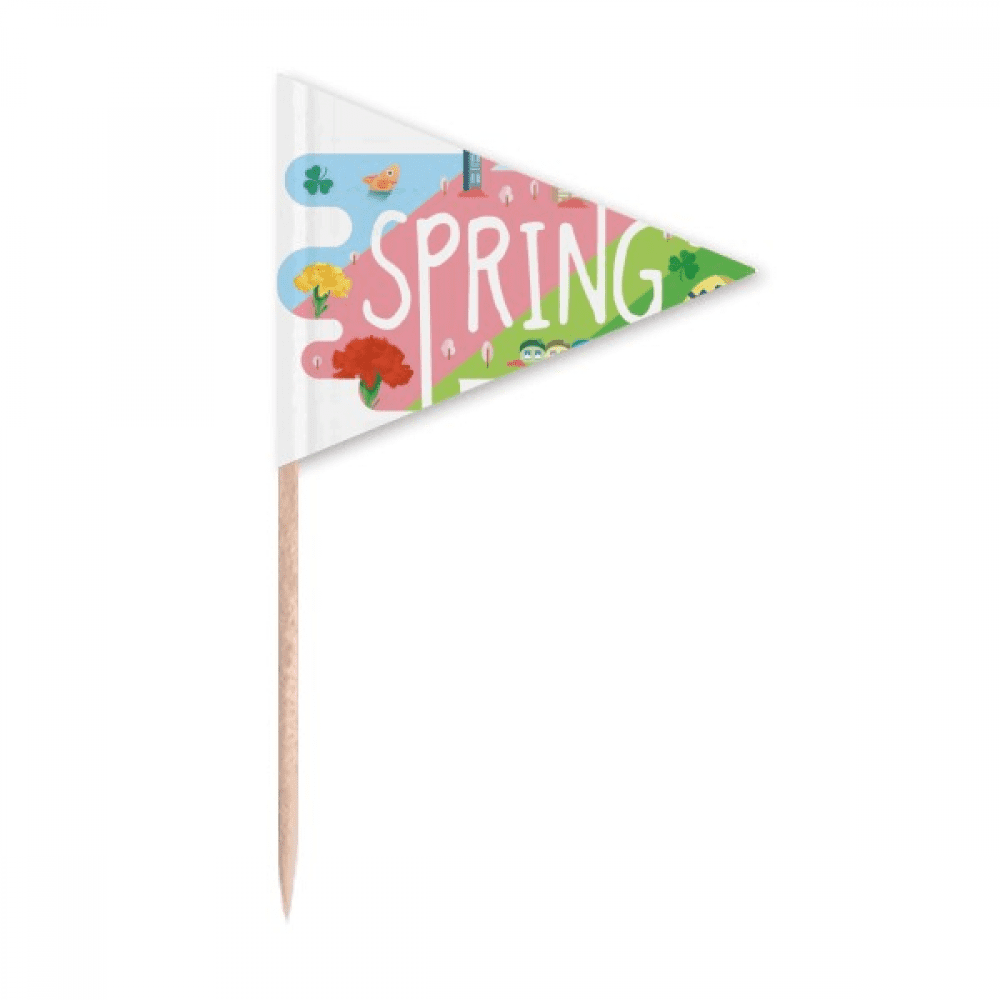 sp season illustration Toothpick Triangle Cupcake Toppers Flag ...