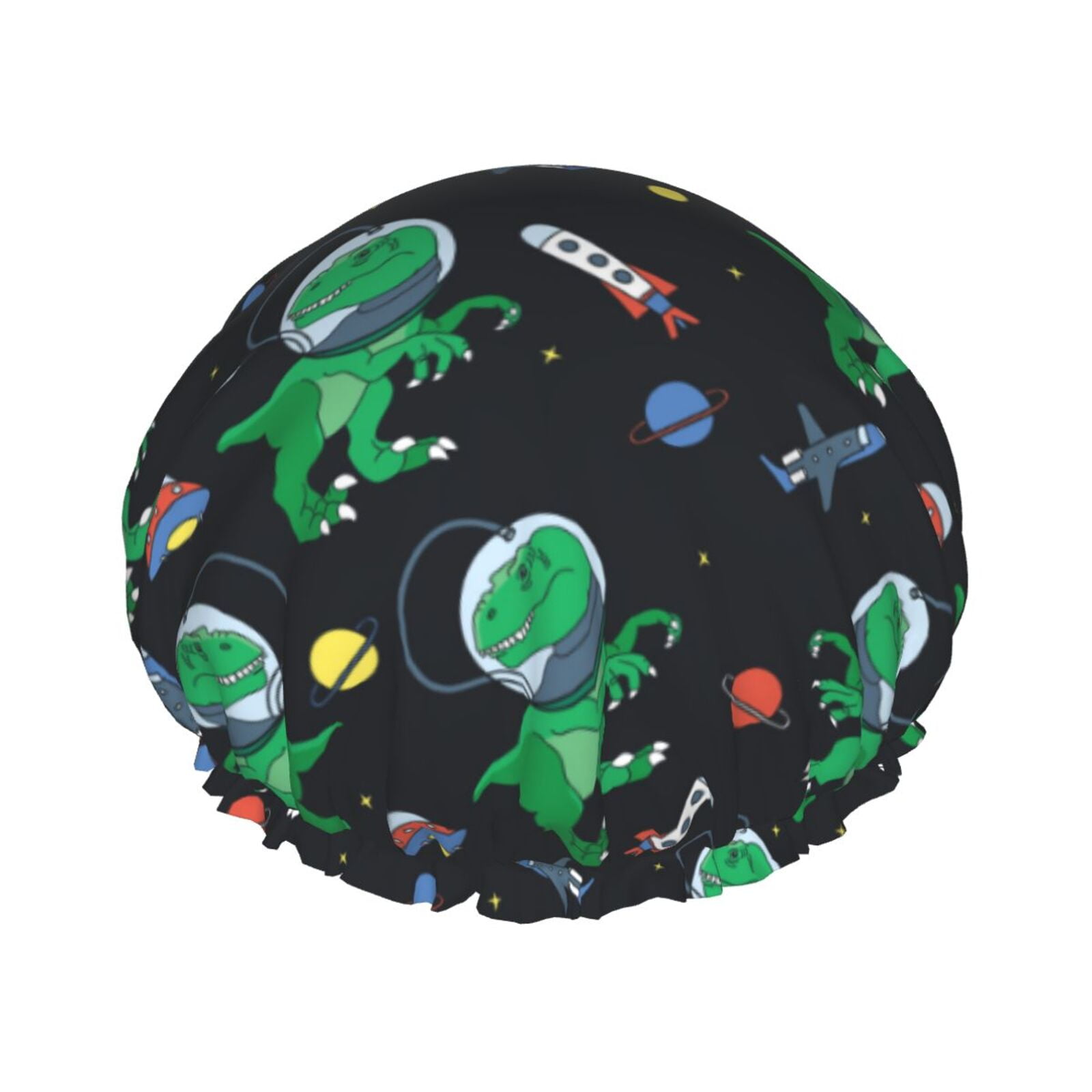 space Dinosaur rocket Shower Cap Reusable Waterproof, Double Waterproof ...