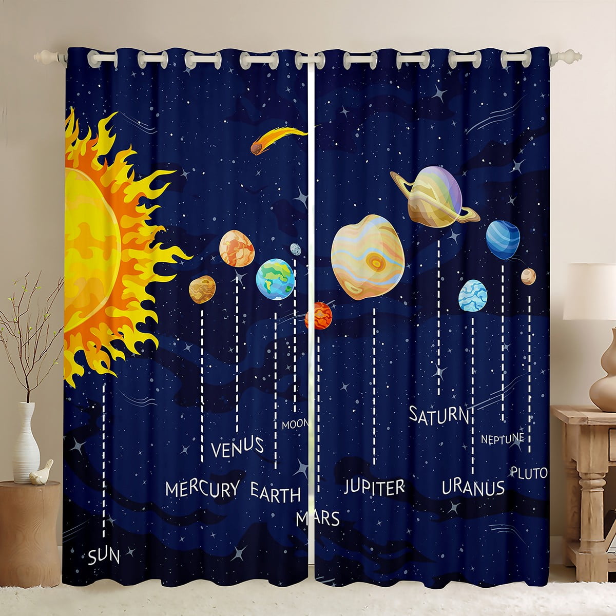 space 30%-50% Blackout curtains solar system curtains, outer space ...
