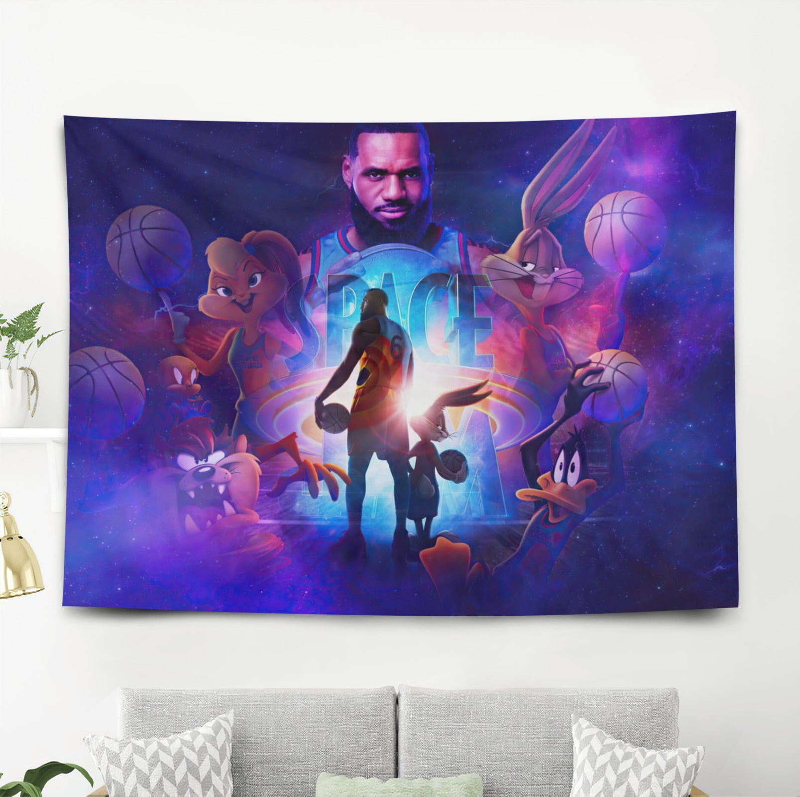 space jam james Looney Tunes Tapestry Gift Wall Hanging Backdrop for ...