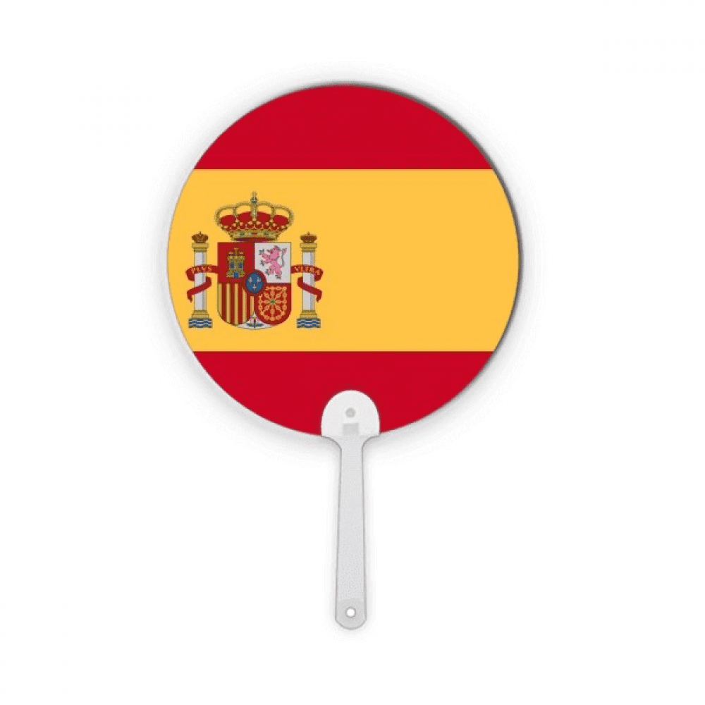 spain national flag eu country Plastic Round Handheld Fan Decorations ...