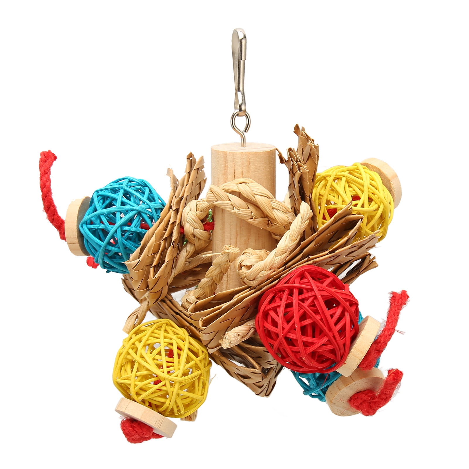 Chewing Swing Toy With Rattan Ball For Anxiety Relief & Beak Grinding ...