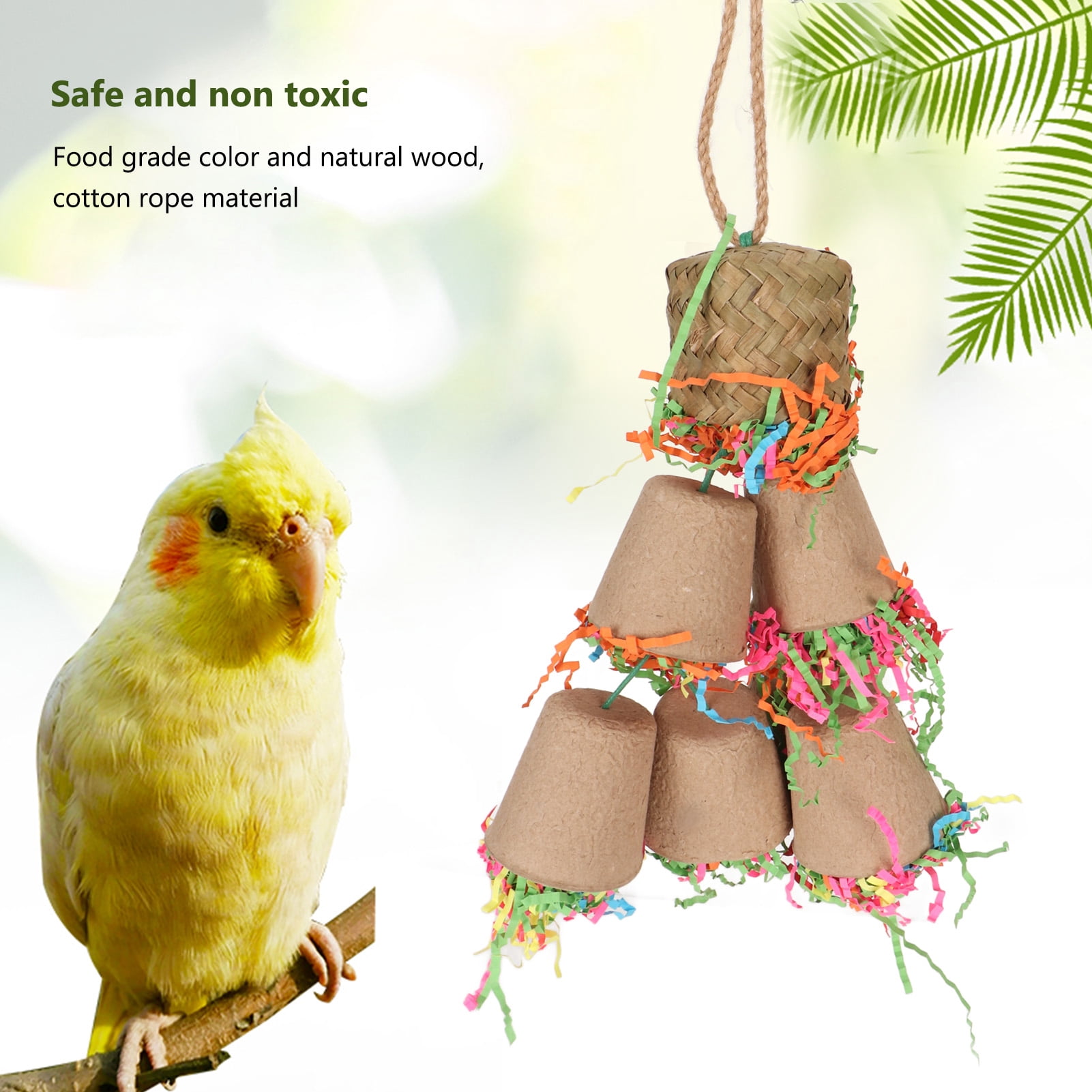 Foraging Shredding Toy, Bird Foraging Cup Toy Attractive Bright Colors ...
