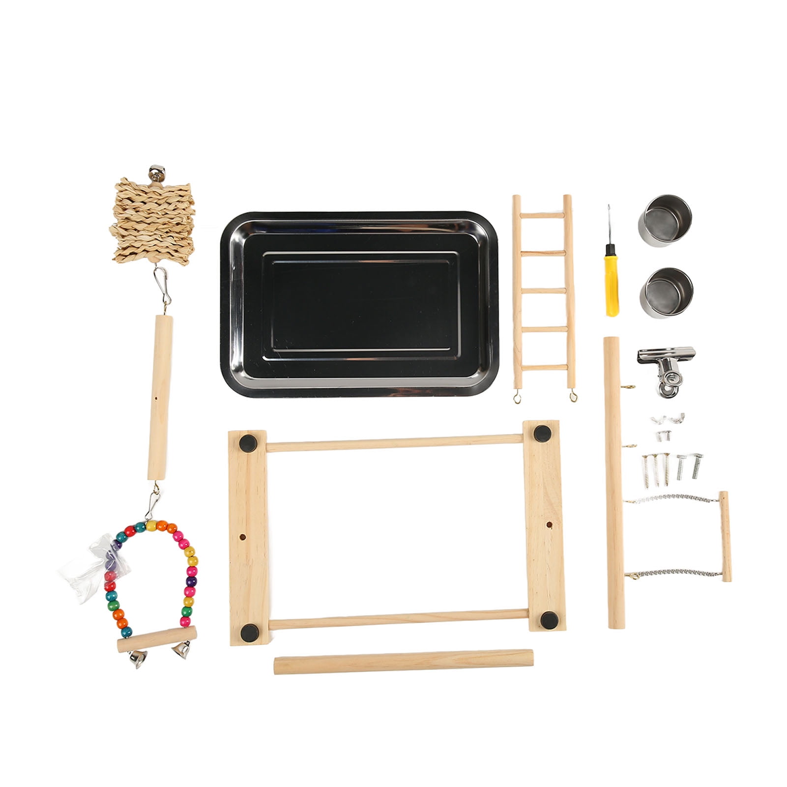 Perch Gym, Pine Wood Construction, Ladder Swing, Promotes Exercise Fun ...