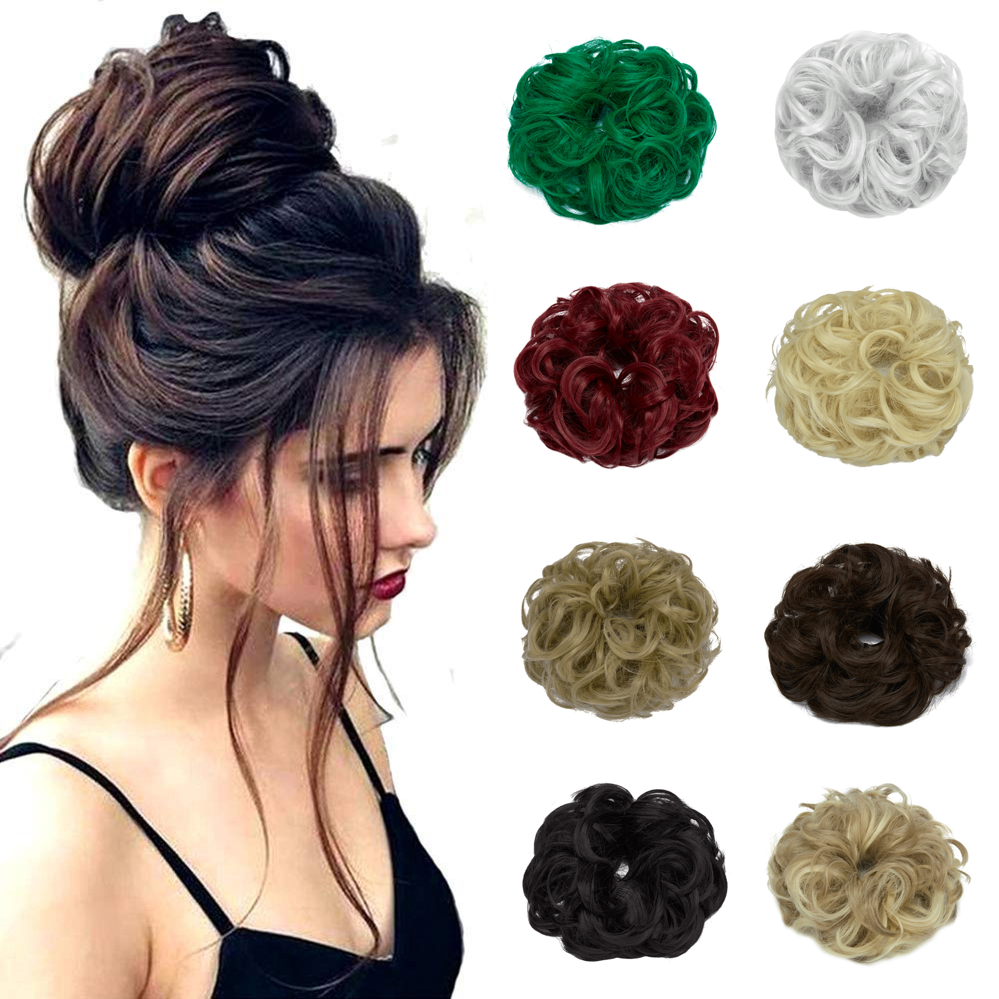 Women Pony Tail Hair Extension Bun Hairpiece Wrap Chignon Big Wave ...