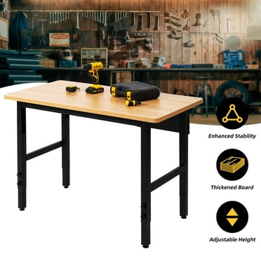 "Tolead 48"" Multipurpose Mechanic Workbench, Heavy-Duty, Rubber Wood ...