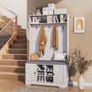 Crosley Holbrook Hall Tree, Wood, Coat Hooks, Storage, Distressed Blue ...