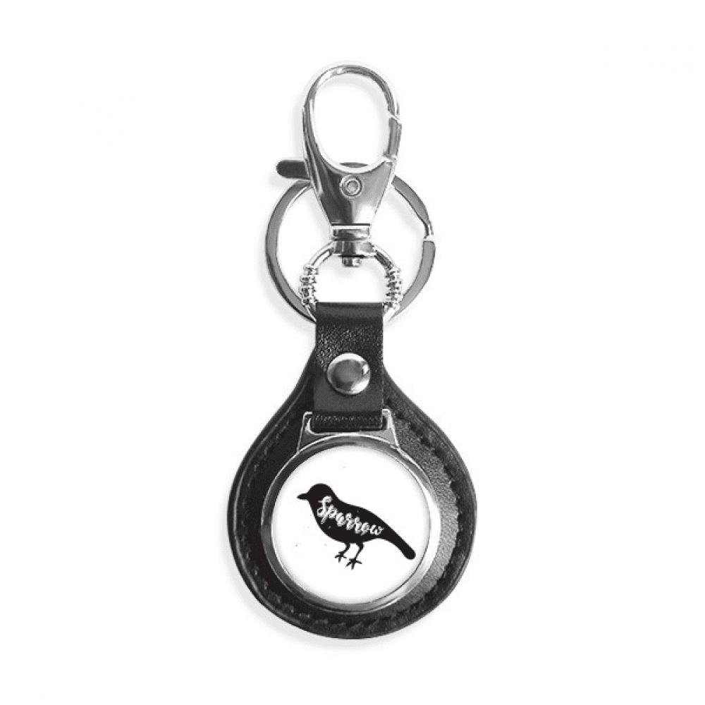 sparrow black and white animal key link chain keyholder finder hook ...