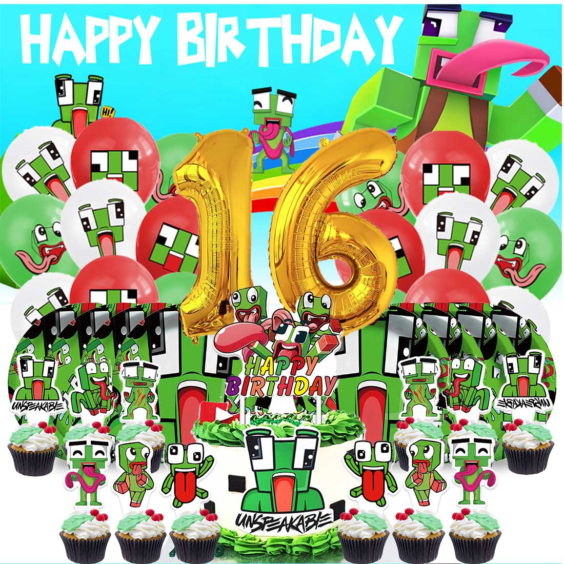 speakable Balloons Party Supplies 16th Decor Tableware Birthday Cake ...