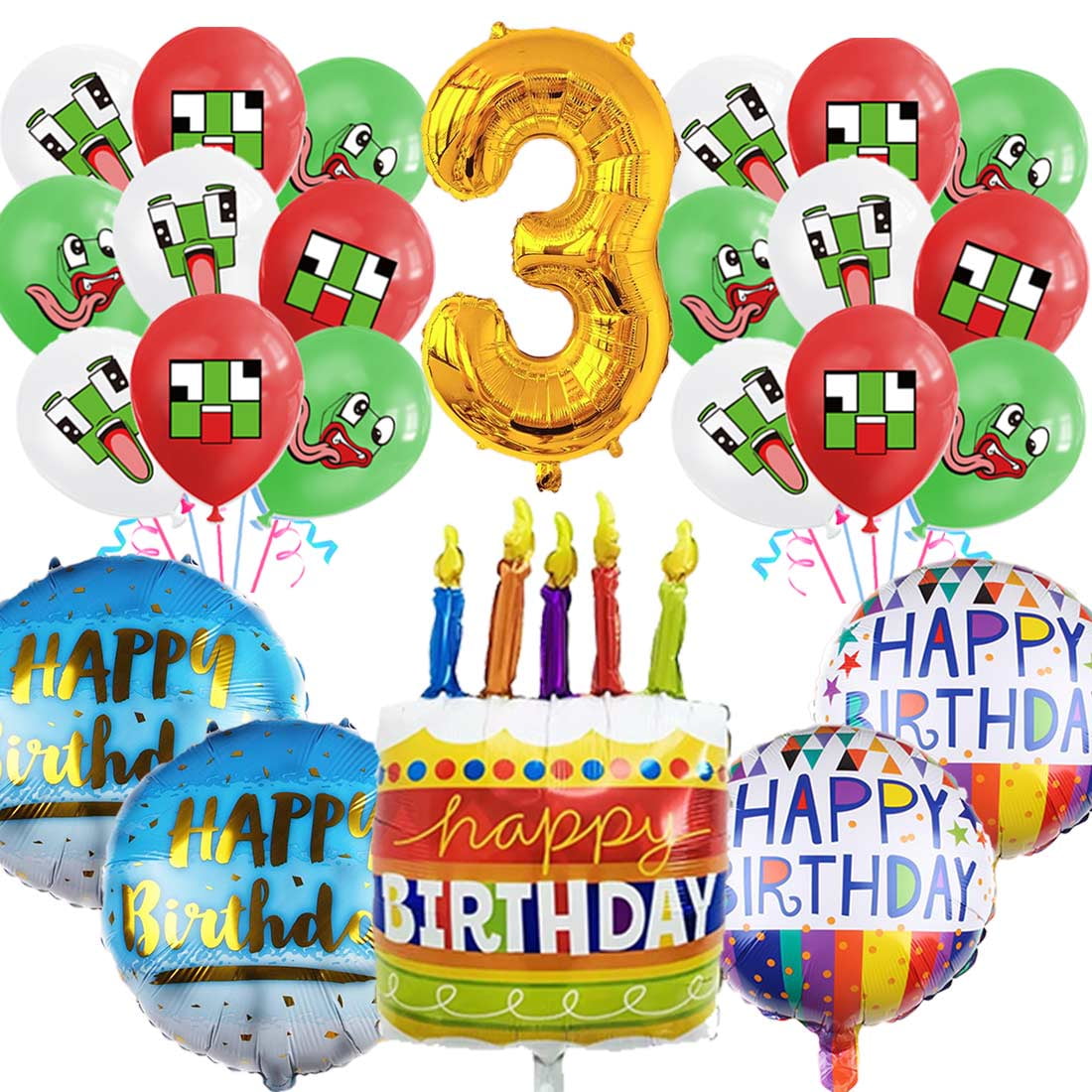 speakable Balloons Party Supplies 3rd Big Number Decorations Decor Kit ...