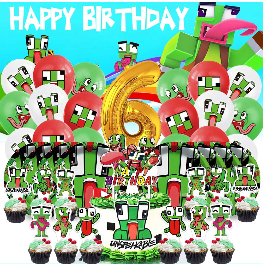 speakable Balloons Party Supplies 6th Decor Tableware Birthday Cake ...