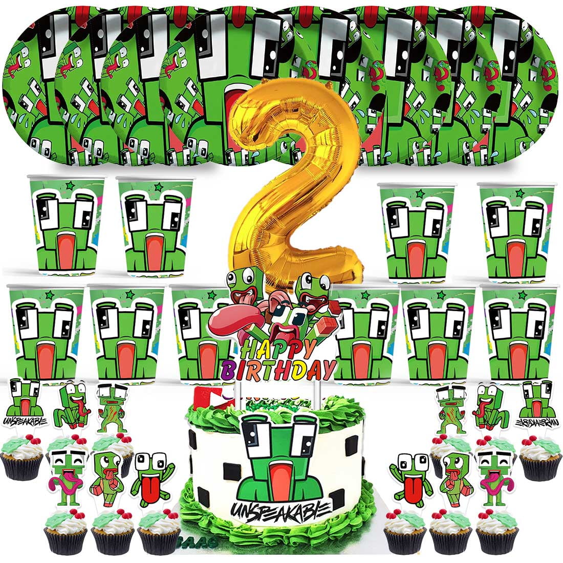 speakable Birthday 2nd Cups Party Supplies Plates Fans Decorations Cake ...