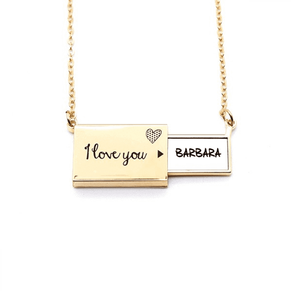 special handwriting english name barbara letter envelope necklace ...