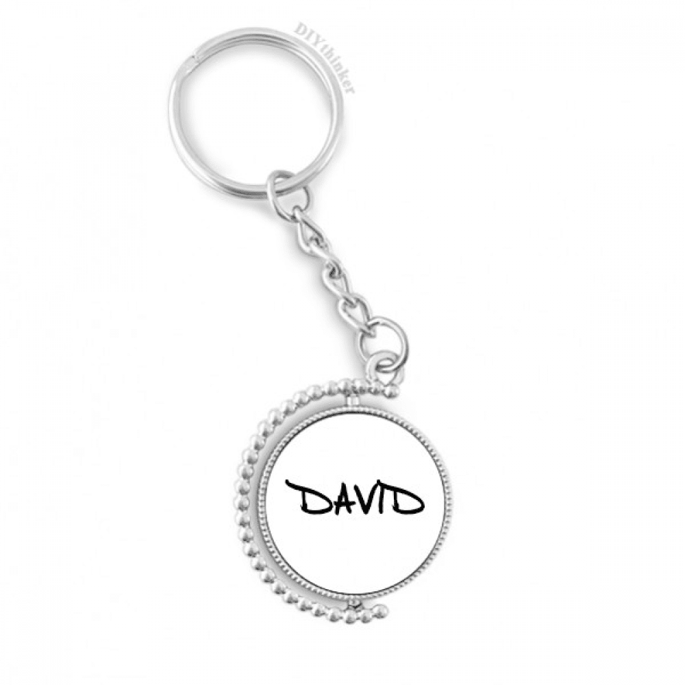 special handwriting english name david rotatable keyholder disc ...