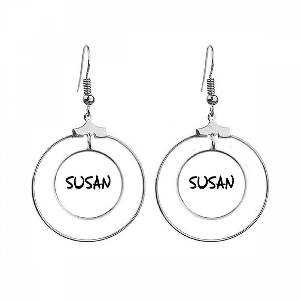 special handwriting english name susan earrings dangle hoop jewelry ...