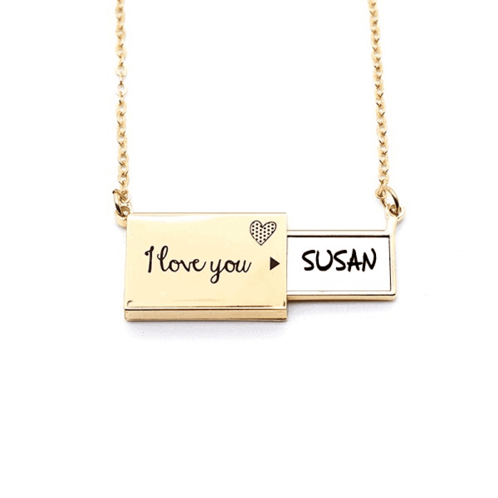 special handwriting english name susan letter envelope necklace pendant ...