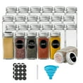 Behome 24 Pcs Glass Spice Jars with Spice Labels, 4oz Empty Square ...