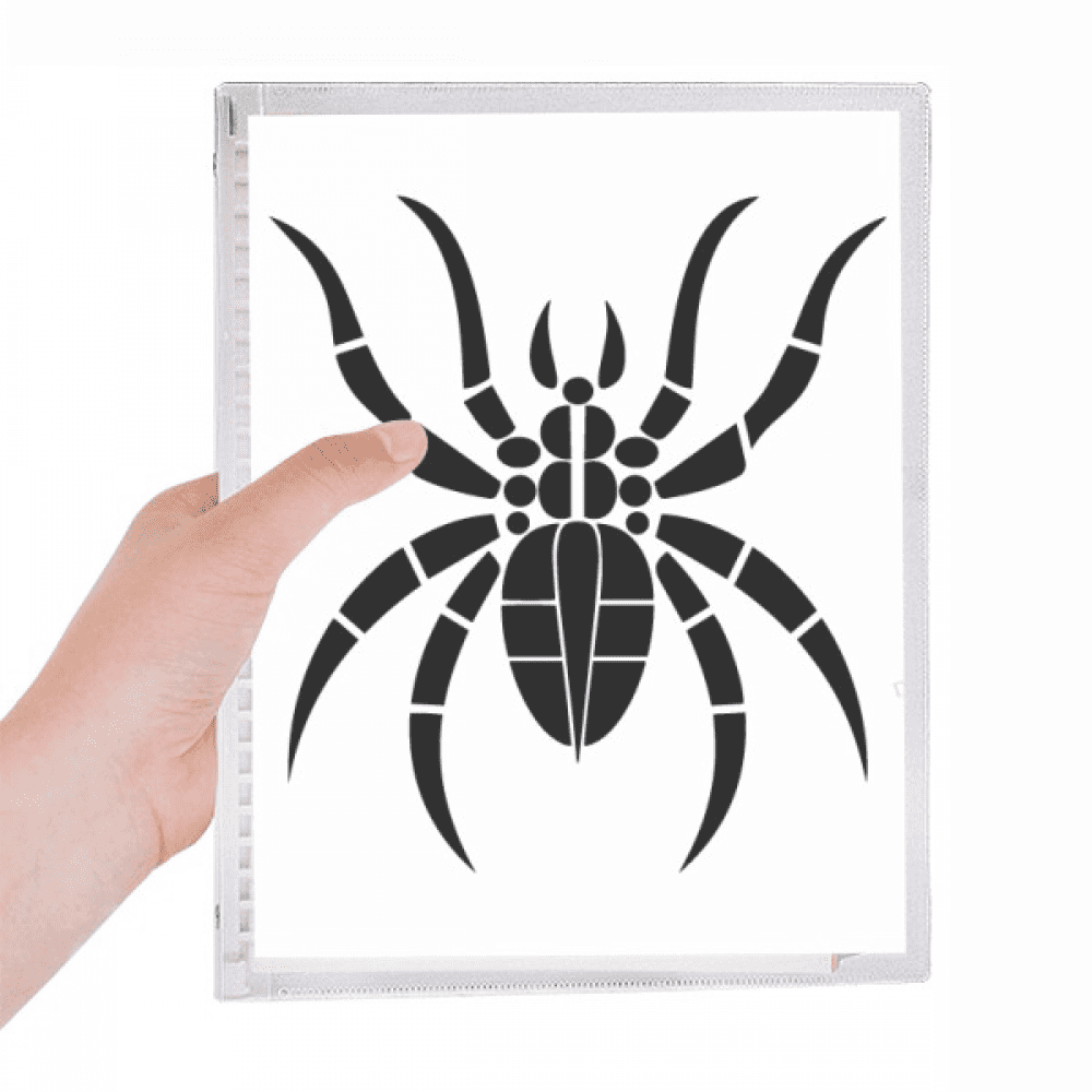 spider pattern insect black illustration notebook loose diary ...