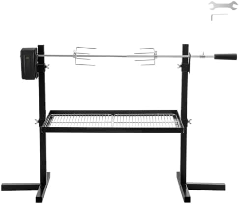 spit rotisserie outdoor camp grill with support legs for outdoor ...