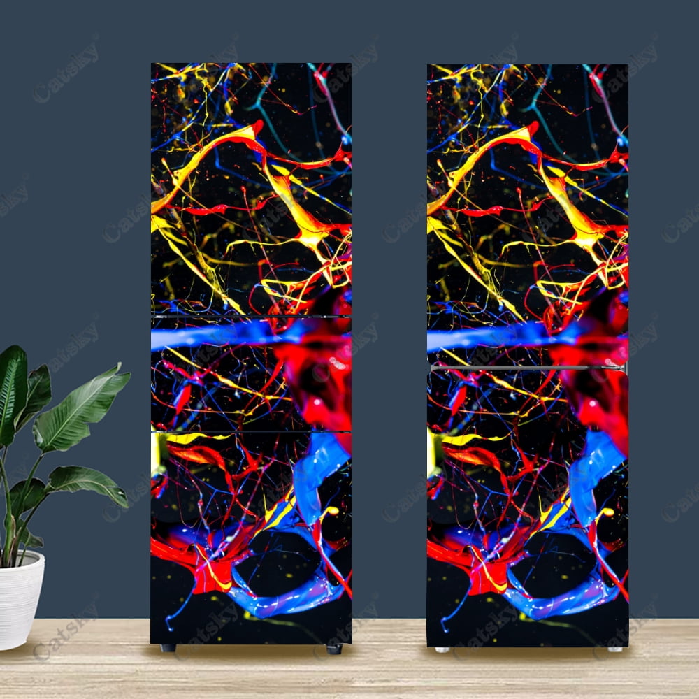 splash paint Refrigerator Stickers Home r Kitchen Murals DIY Wall ...