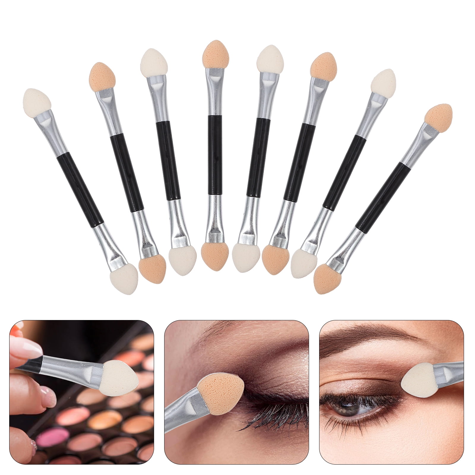 20Pcs Double-Sided Eyeshadow Applicators with Soft Latex Tips, Precise ...