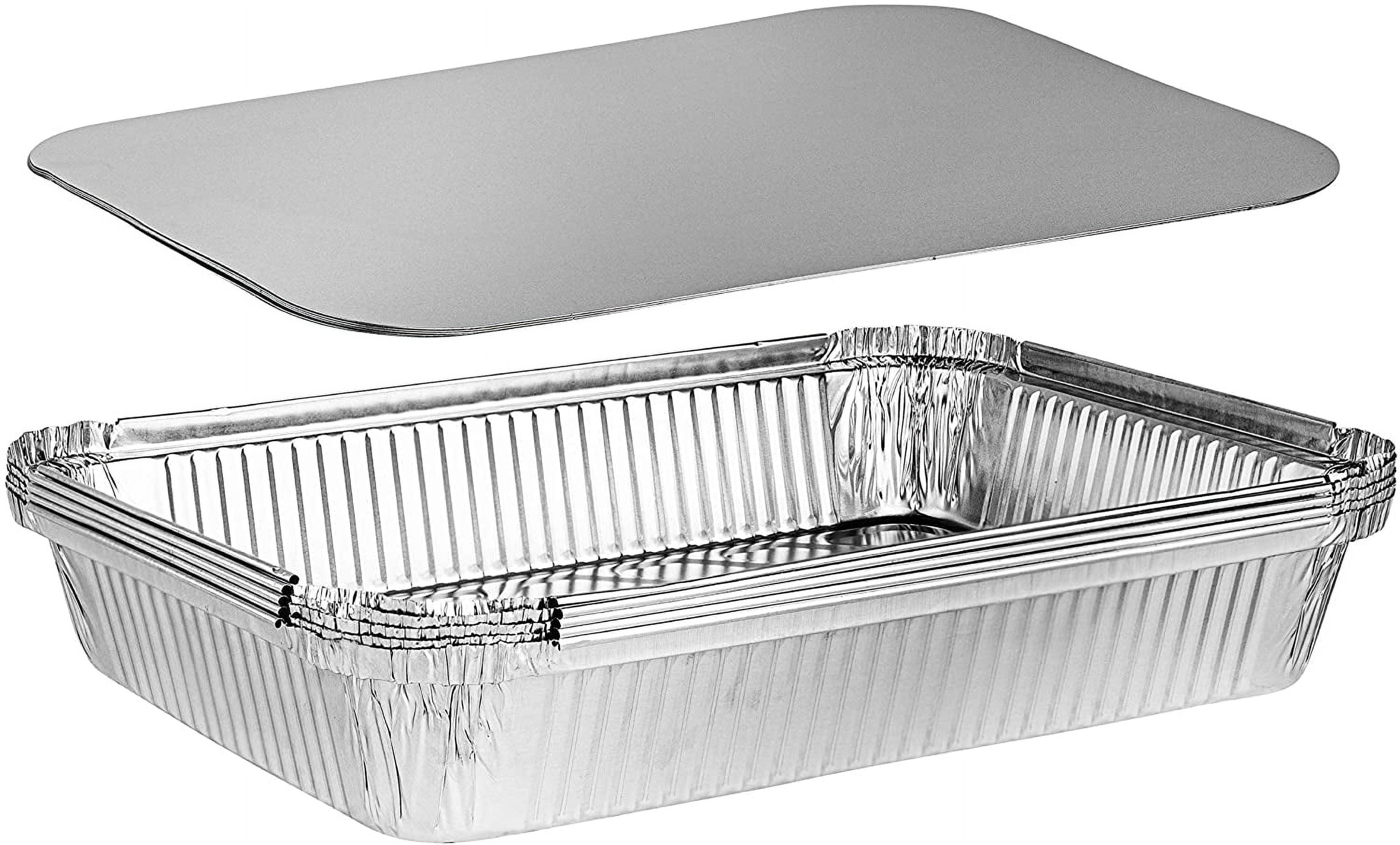sposable 4 LB Aluminum Takeout Tin Foil Oblong Baking Pans 12'' X 8'' X ...